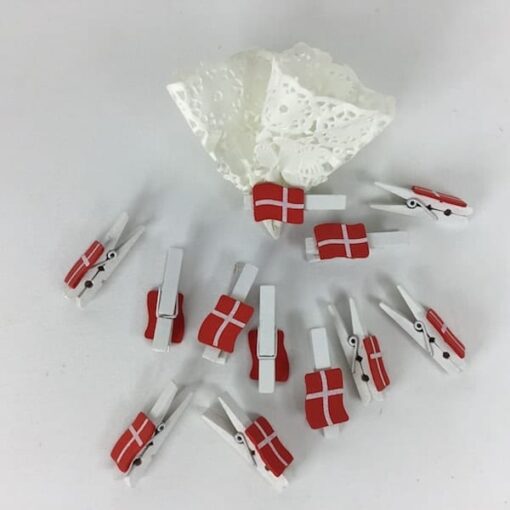 Flag på mini klemmer - 12stk samlet - Dekolagersalg