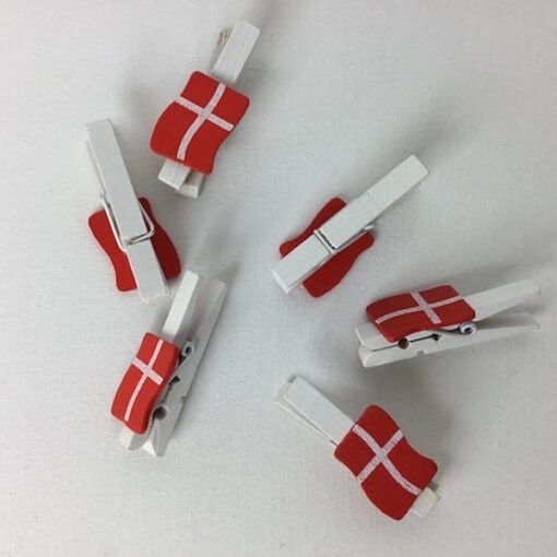 Flag på mini klemmer - 12stk samlet - Dekolagersalg